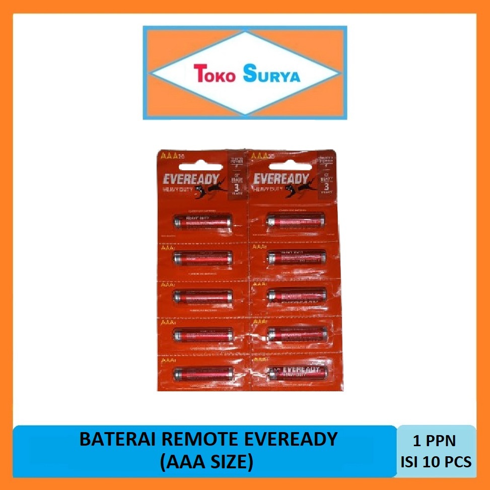 Jual Baterai Eveready Baterai Remote Size AAA 1 Papan x 10 Pcs | Shopee ...