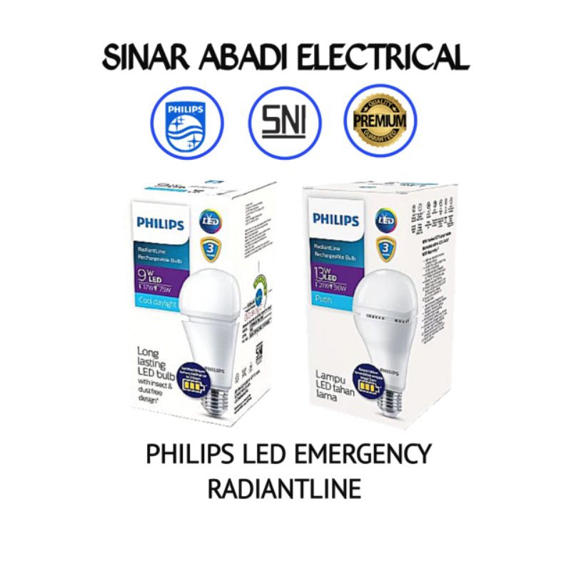 Jual PHILIPS Lampu LED Emergency 9W 13W RadiantLine Rechargeable - Putih 6500K | Shopee Indonesia