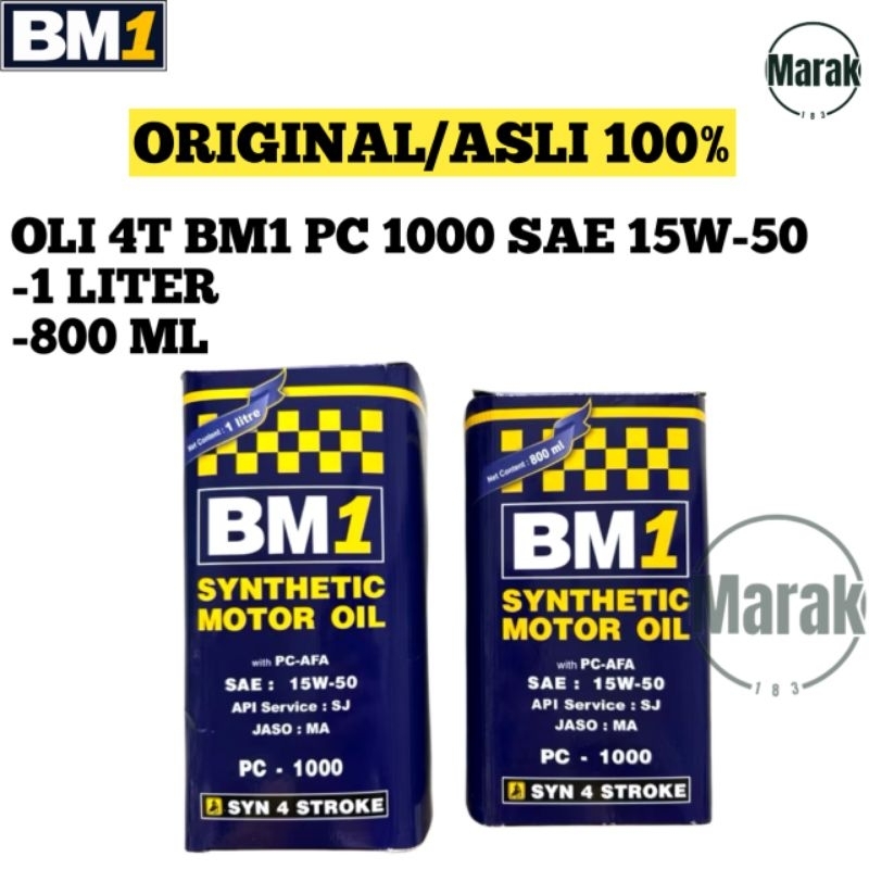 Jual Oli BM1 PC 1000 1 Liter 15W-50 dan 800ML 15W-50 Original | Shopee ...