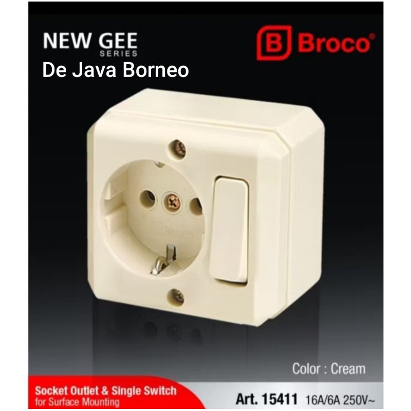 Jual BROCO 15411 SAKLAR ENGKEL + STOP KONTAK ARDE OB / BROCO ENGKEL ...