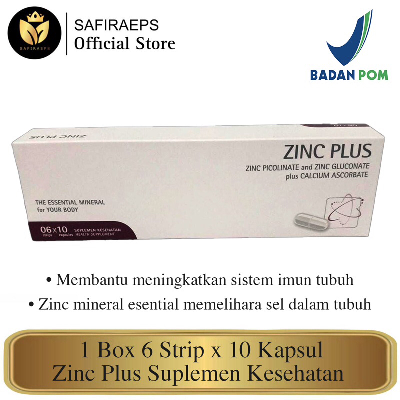 Jual [1 Box] Zinc Plus Vitamin C Strip 60 Capsules Mineral Zinc BPOM ...