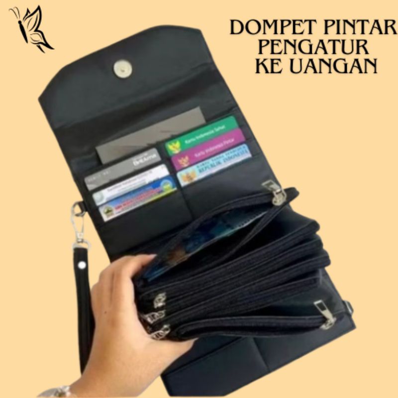 Jual Dompet wanita panjang lipat banyak ruang kartu dan uang slot kartu disiplin ke uangan ...