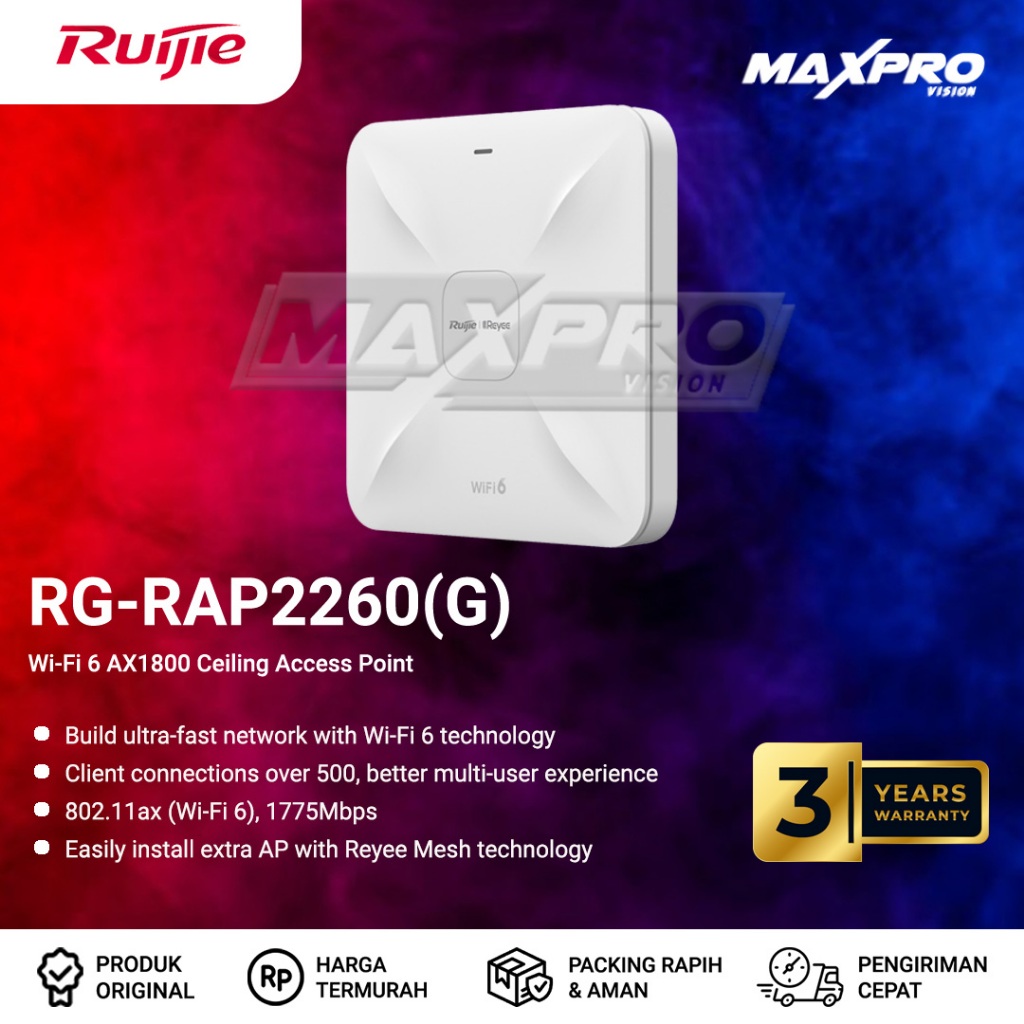 Jual RG-RAP2260(G) - RUIJIE REYEE WIFI 6 CEILING MESH ACCESS POINT ...
