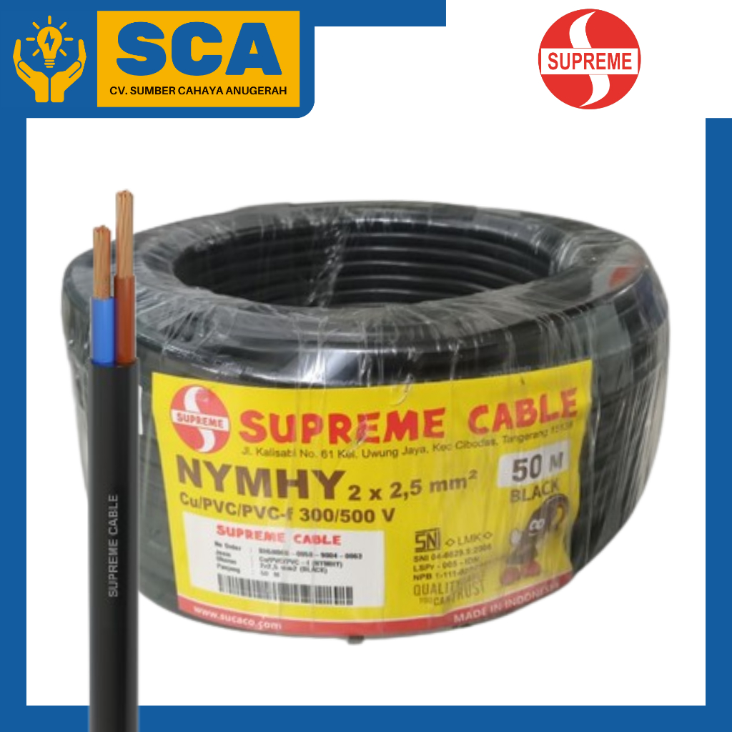 Jual KABEL SERABUT SUPREME KABEL NYYHY 2X0.75mm 2x1.5 2x2.5 3x0.75 3x1.5 3x2.5 PER 1 METER NYYHY ...