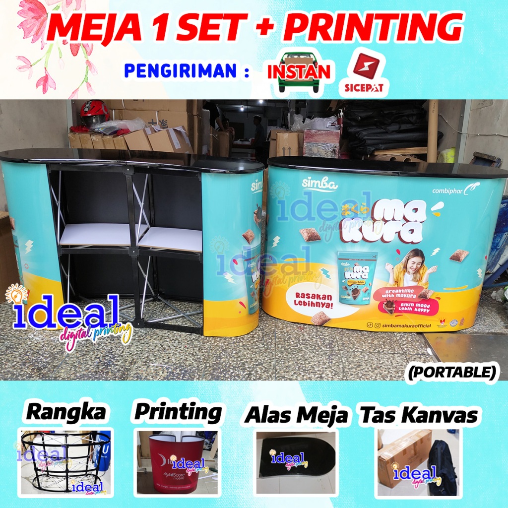 Jual Meja Pop Up Counter Meja pameran portable Bongkar pasang include ...