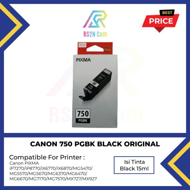 Jual Tinta Canon 750 PGI-750 PGBK Black Original Ink Cartridge | Shopee ...