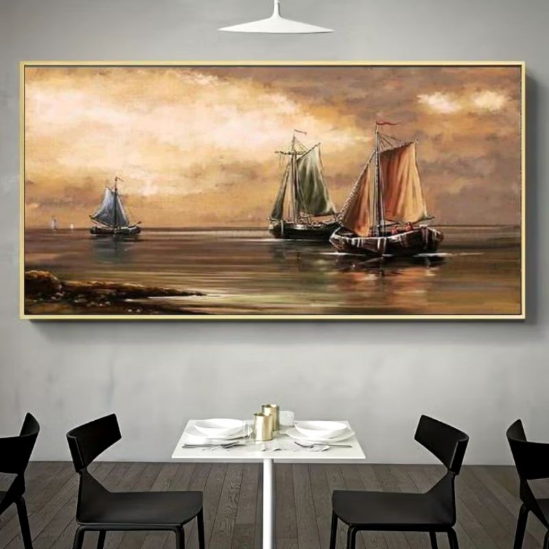 Jual lukisan dinding perahu layar modern art lukisan kanvas aesthetic ...