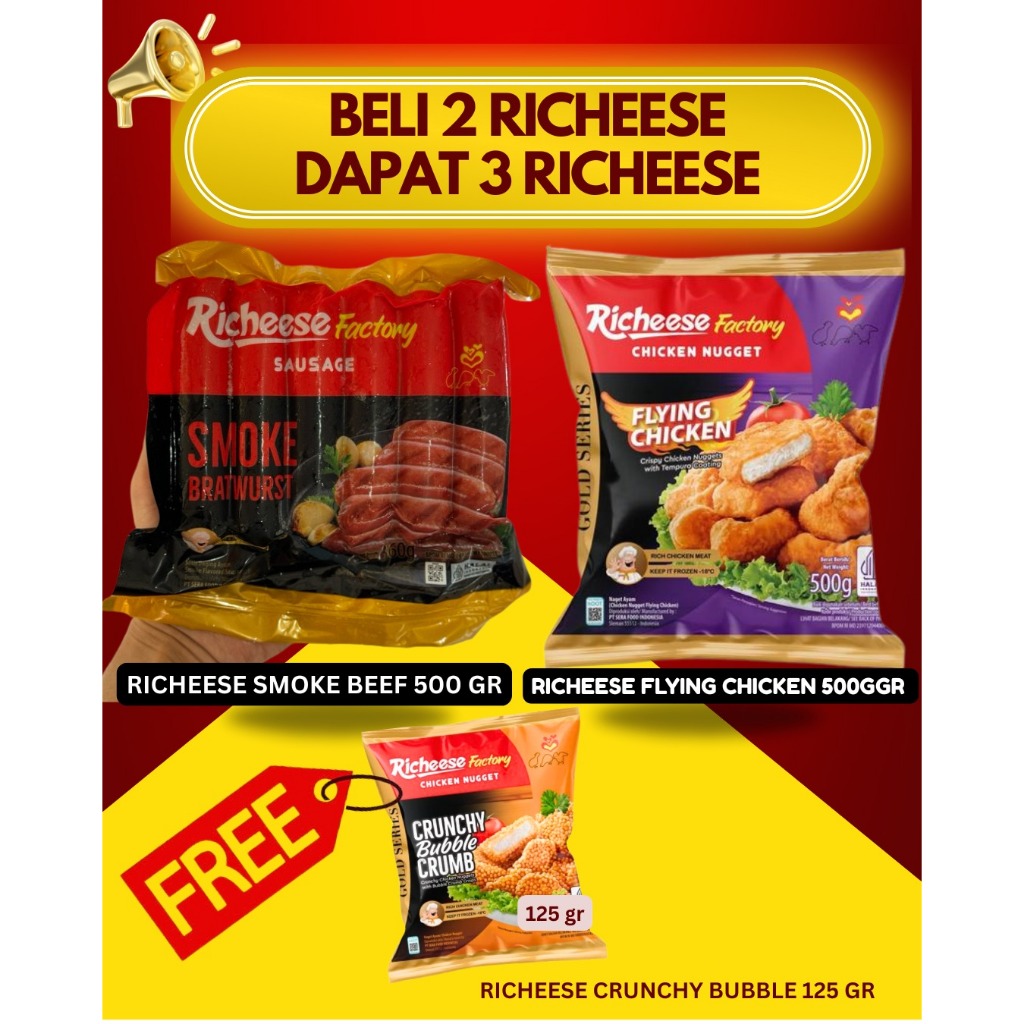Jual BELI 2 DAPAT 3 RICHEESE NUGGET FLYING CHICKEN + SOSIS BRATWURST ...