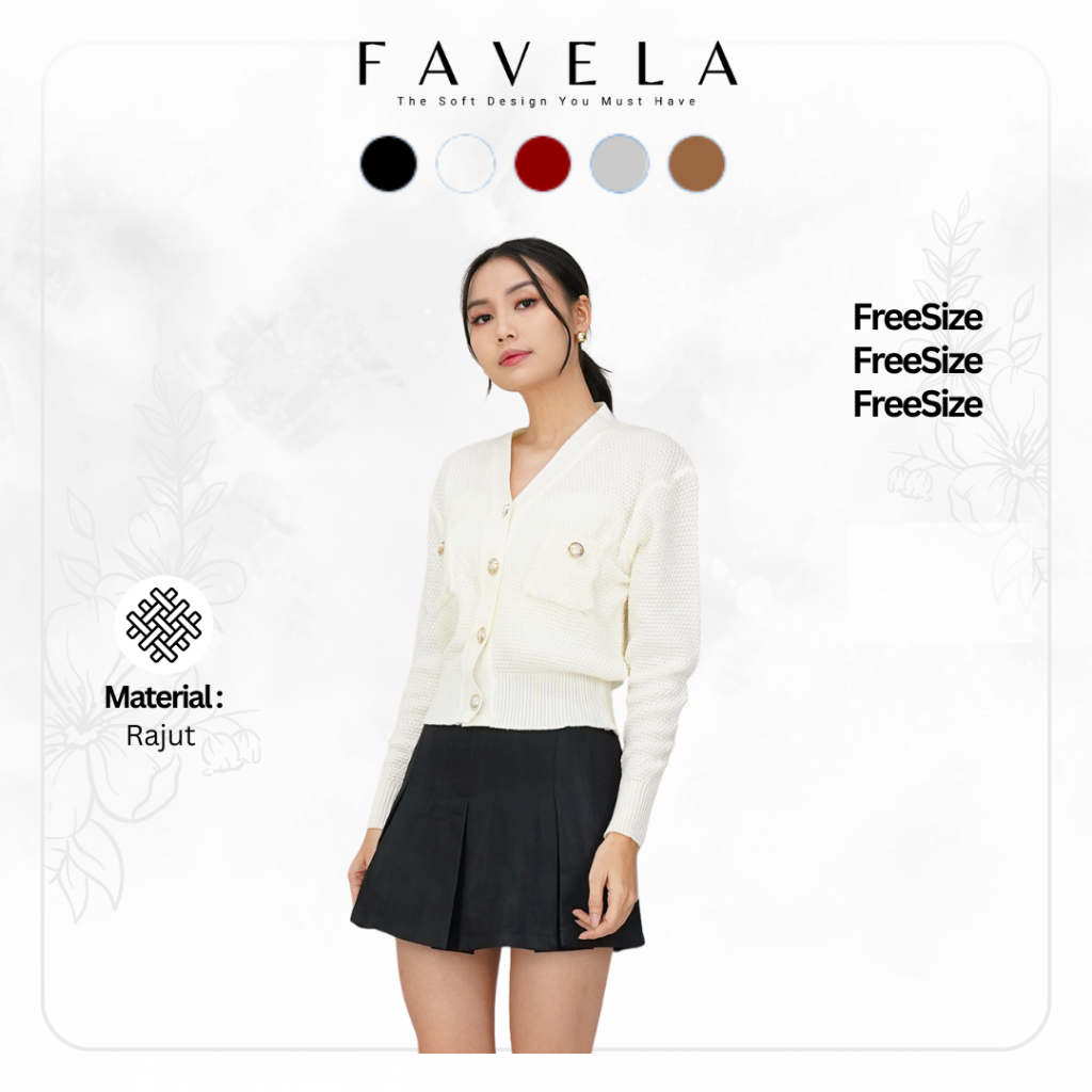 Jual Cardigan Rajut Texture Haru Style Korean Favela.idn | Shopee Indonesia