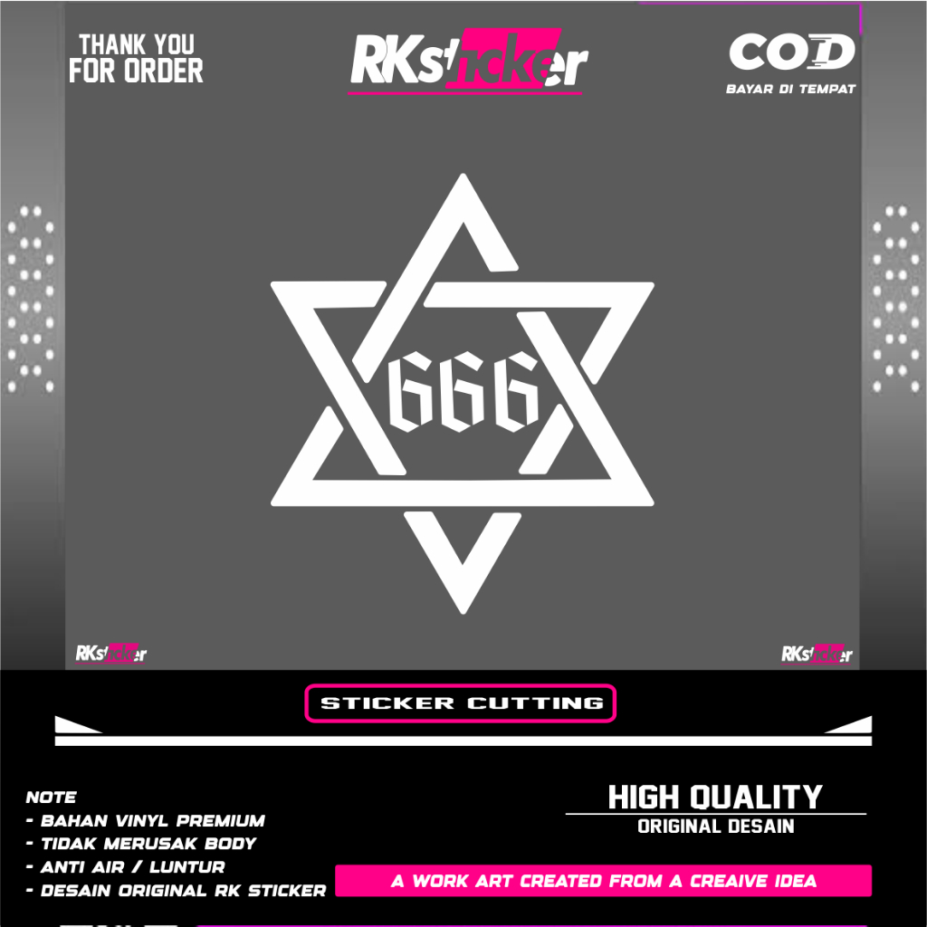 Jual Stiker Bintang 666 sticker cutting bintang logo motor viral ...