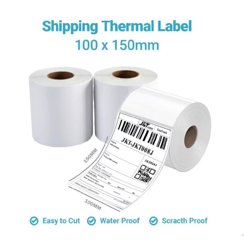Jual Kertas Label | Barcode Pengiriman Roll ukuran 100x150 500 Pcs/Roll ...