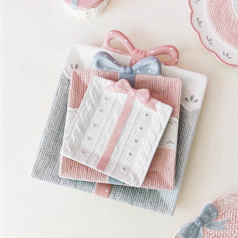 Jual KNIT SERIES - 3D Coquette Pattern Rajut Hati Pita Set Piring - Mug ...