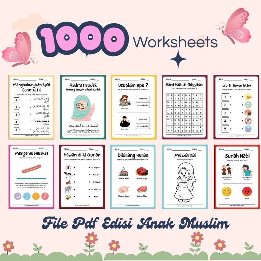Jual Bundle 1000 Lembar Aktivitas Modul Anak Muslim Usia Balita, Paud dan SD | Terlengkap ...