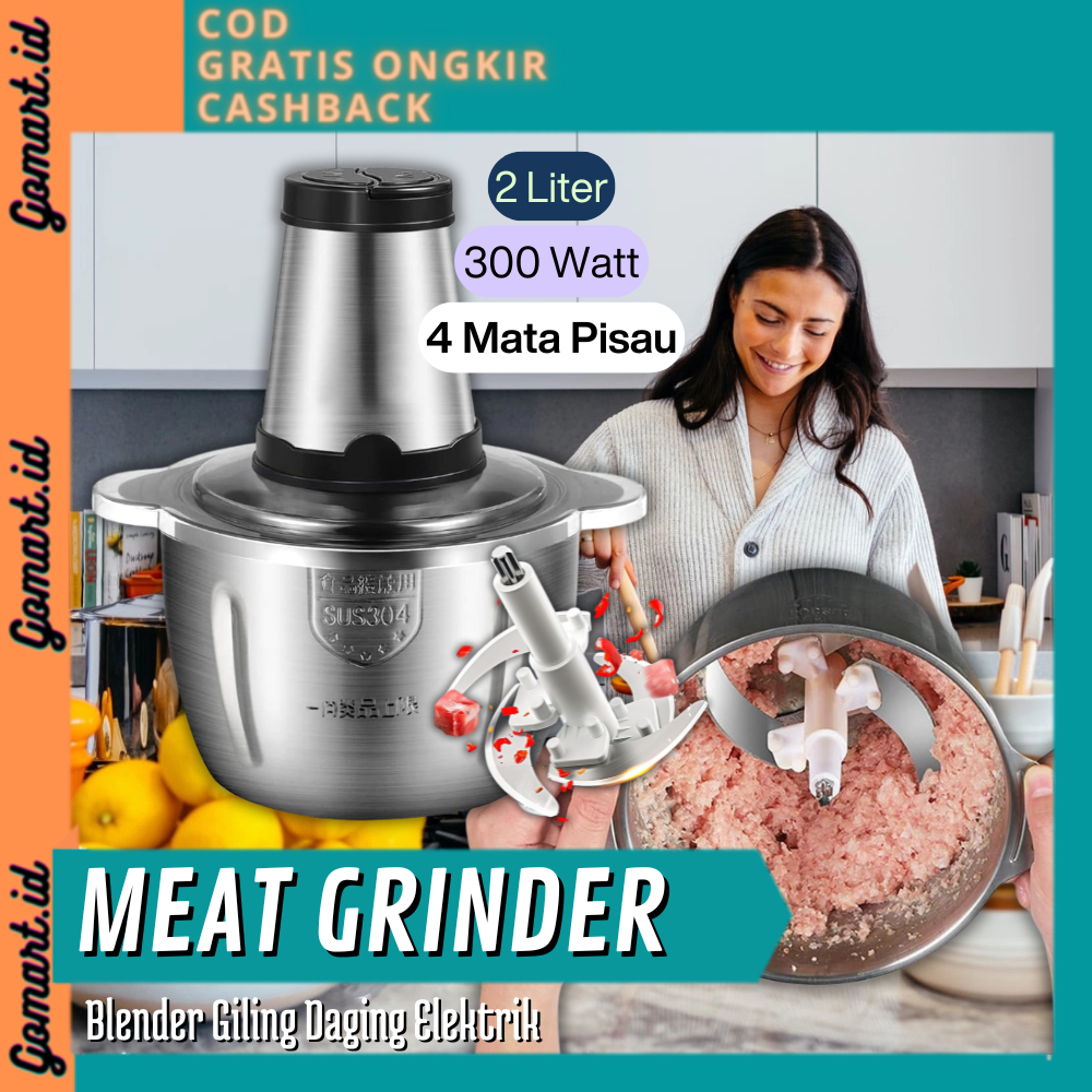 Jual Blender Daging Giling Kapasitas 2 Liter 4 Mata Pisau 300 Watt ...
