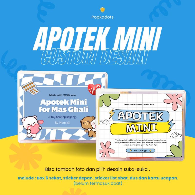 Jual CUSTOM DESAIN APOTEK MINI/ BOX DAN STICKER SAJA | Shopee Indonesia
