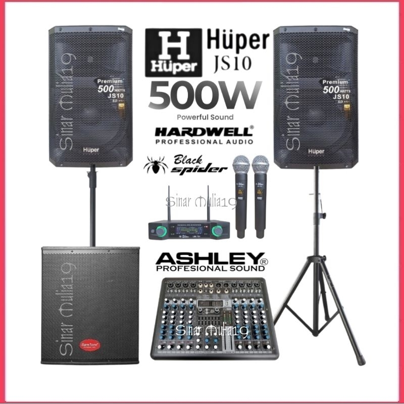 Jual Paket Sound System Speaker Aktif Huper JS10 Subwoofer BareTone ...