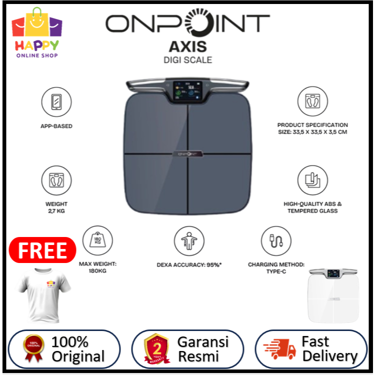 Jual ONPOINT AXIS Digi Scale Timbangan Berat Badan | Shopee Indonesia