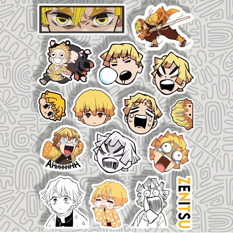 Jual Sticker Anime Kimetsu No Yaiba || Stiker helm demon slayer Zenitsu ...