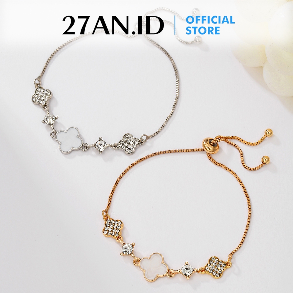 Jual (27AN.ID) Gelang Clover C45 Titanium Permata Gelang Tangan Fashion ...