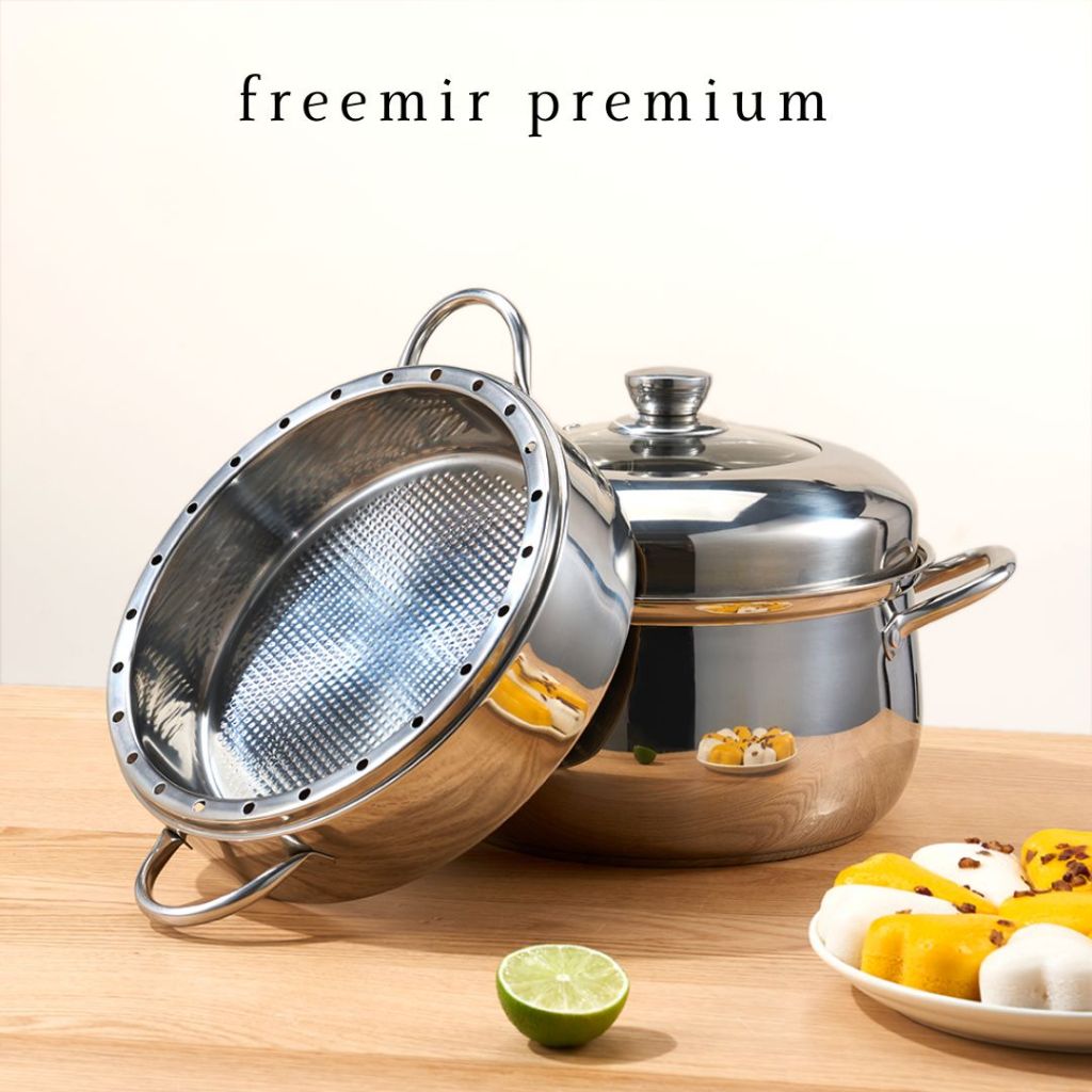 Jual [PREMIUM] freemir Panci Kukus 2 Tingkat 26cm Kukus Nasi 20 Menit ...