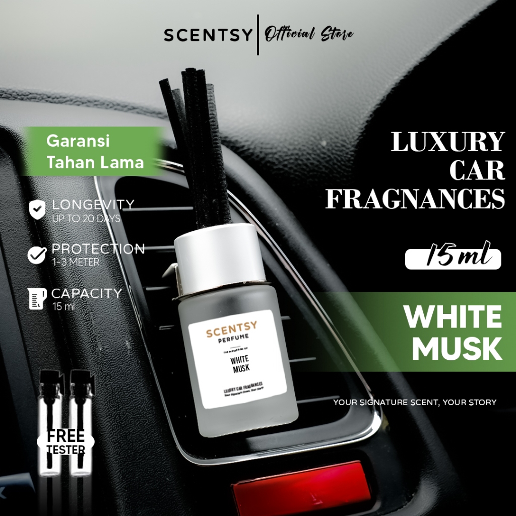 Jual SCENTSY Parfum Mobil Capit AC 15 ml Car Freshener WHITE MUSK ...
