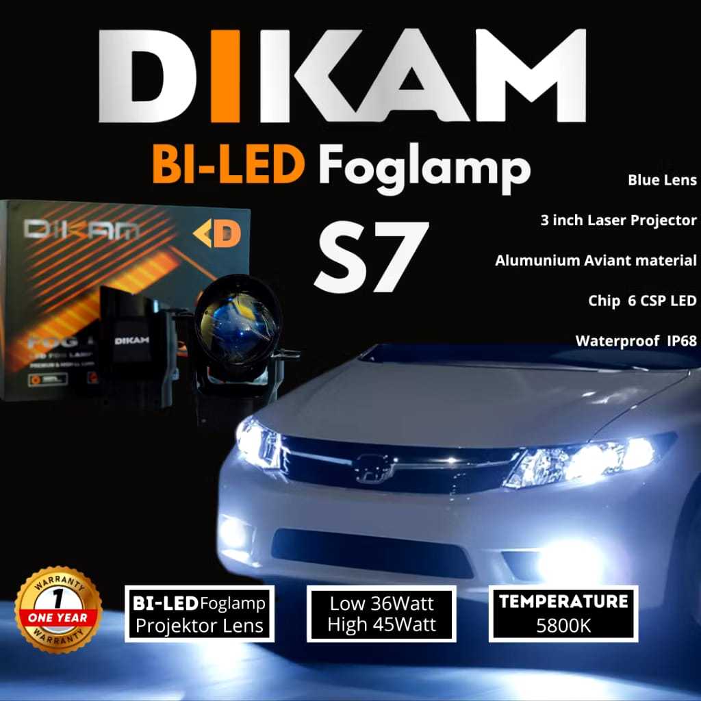 Jual SACHIKO Lampu BILED Mobil Dikam S7 Foglamp 3 Inch PNP ( Sepasang ) | Shopee Indonesia