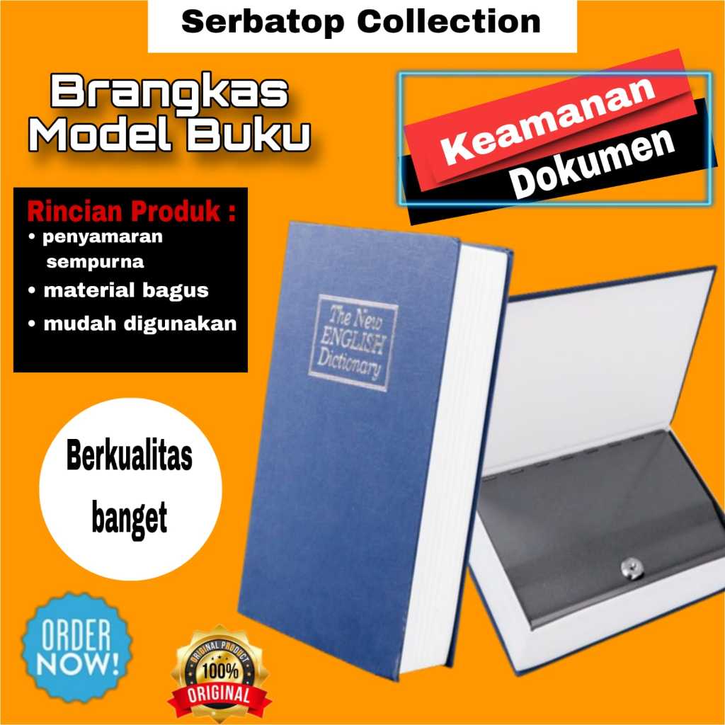 Jual Brangkas buku berangkas kunci mini uang safety lock box book ...
