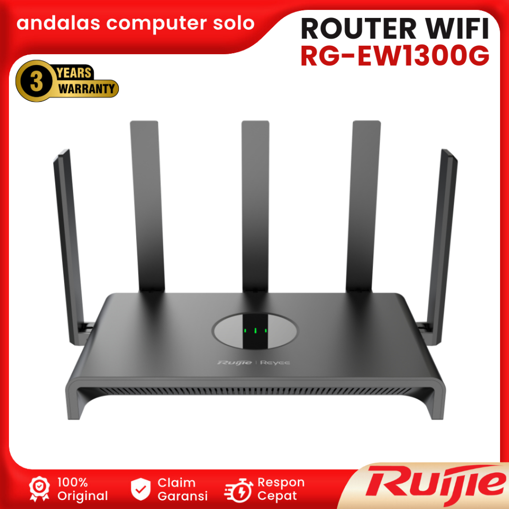 Jual ROUTER WIFI RUIJIE RG-EW1300G 1300M Wi-Fi 5 DUual-band GIGABIT ...