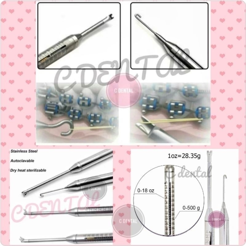 Jual Dental Ortho Gauge Alat Ukur Kekuatan Tarikan Rubber/Wire Behel ...