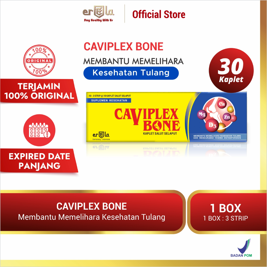 Jual CAVIPLEX BONE / Suplemen Dewasa - Memelihara Kesehatan Tulang / 1 ...