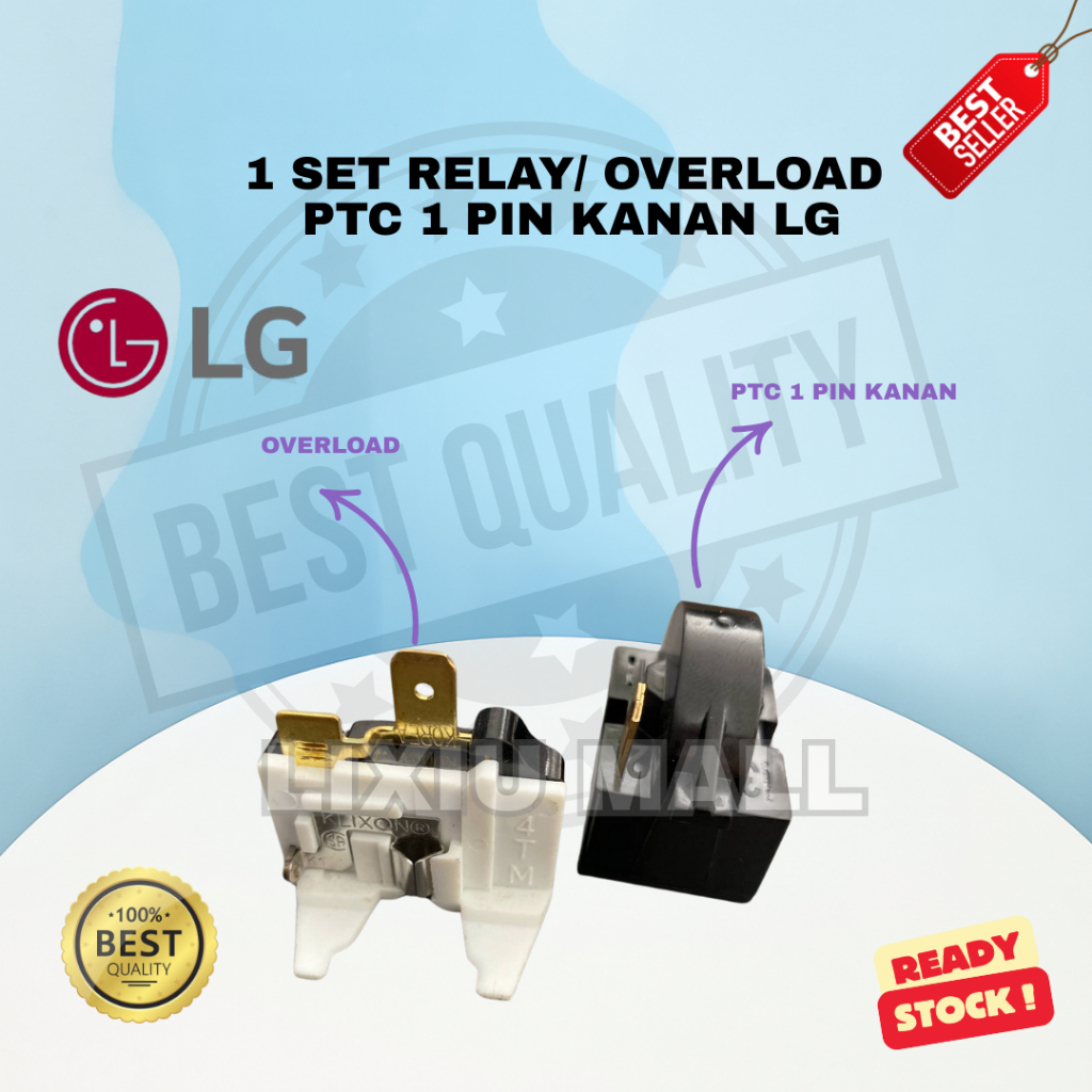 Jual [1 SET ] RELAY / OVERLOAD PTC 1 PIN KANAN KULKAS LG 1 PINTU DAN 2 ...
