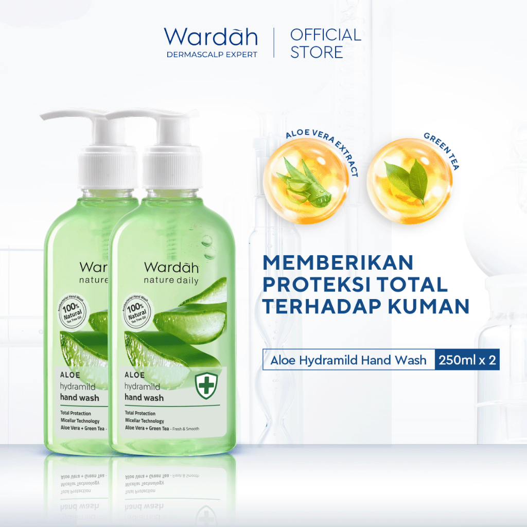 Jual Wardah Dermascalp Expert Twinpack Nature Daily Aloe Hydramild Hand ...
