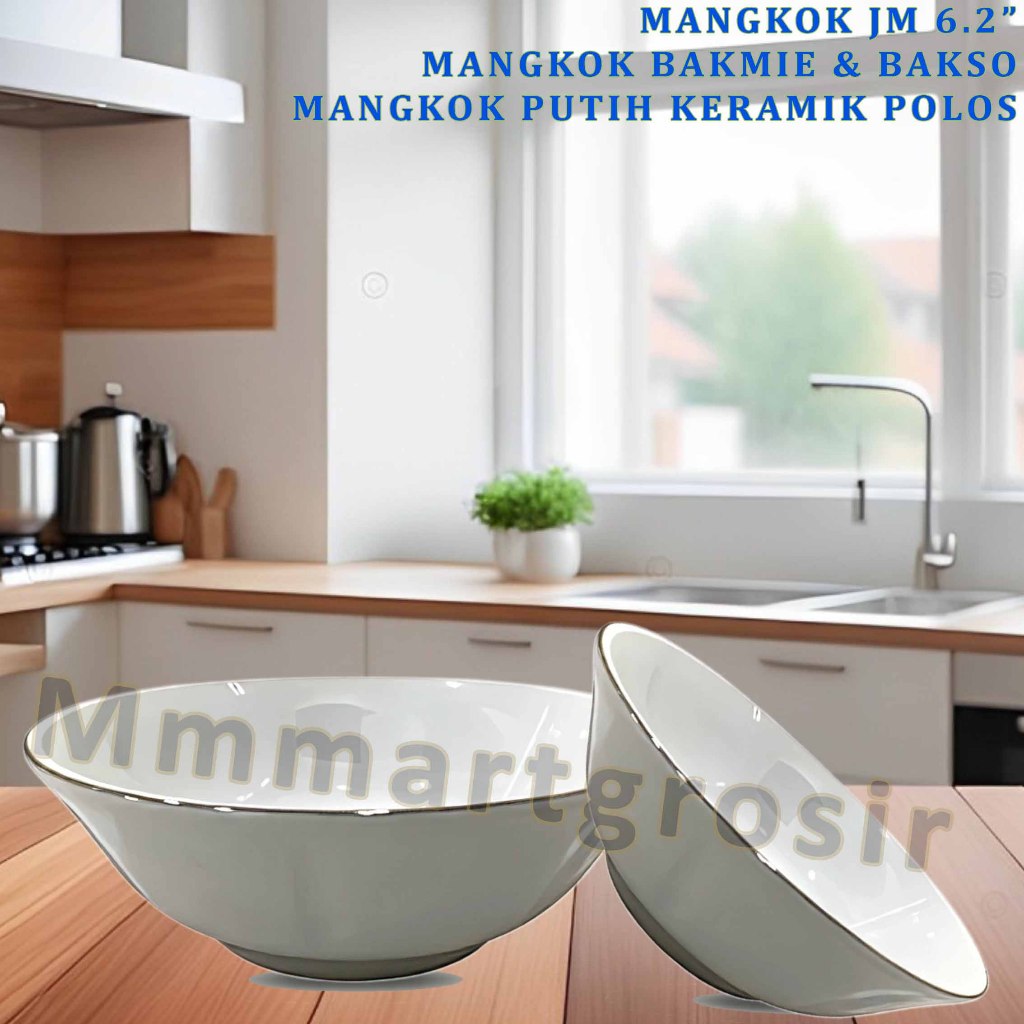 Jual Mangkok Jm / Mangkok Bakmie & Bakso / Mangkok Putih Keramik Polos ...