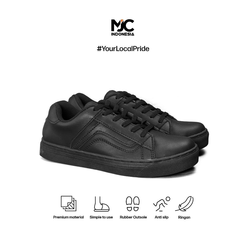 Jual MJC Indonesia Sepatu Sekolah Hitam Sepatu Pria Sneakers Original ...