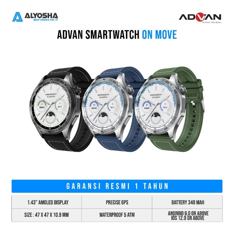 Jual Smartwatch Advan ON MOVE New Garansi Resmi | Shopee Indonesia
