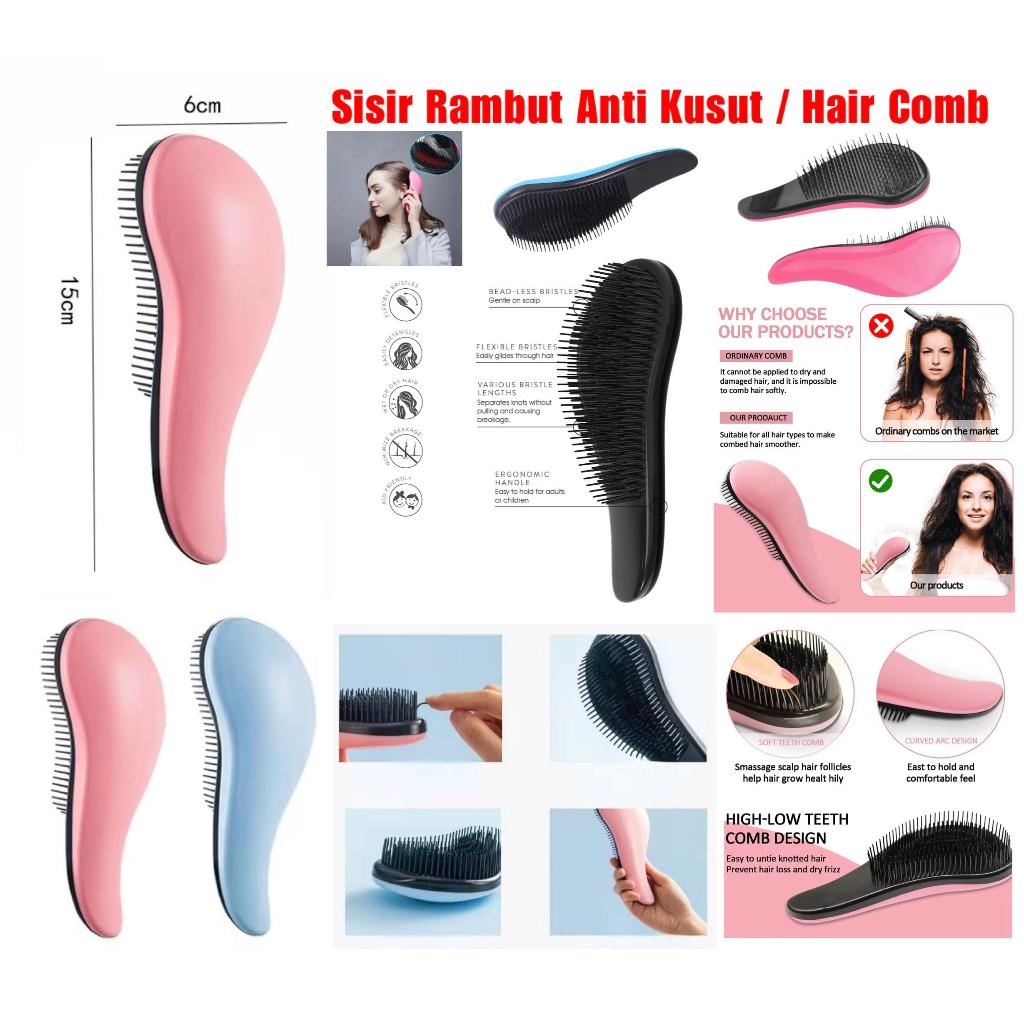 Jual Sisir Hair Comb Detangler Sisir Rambut Anti Kusut Protection Hair ...