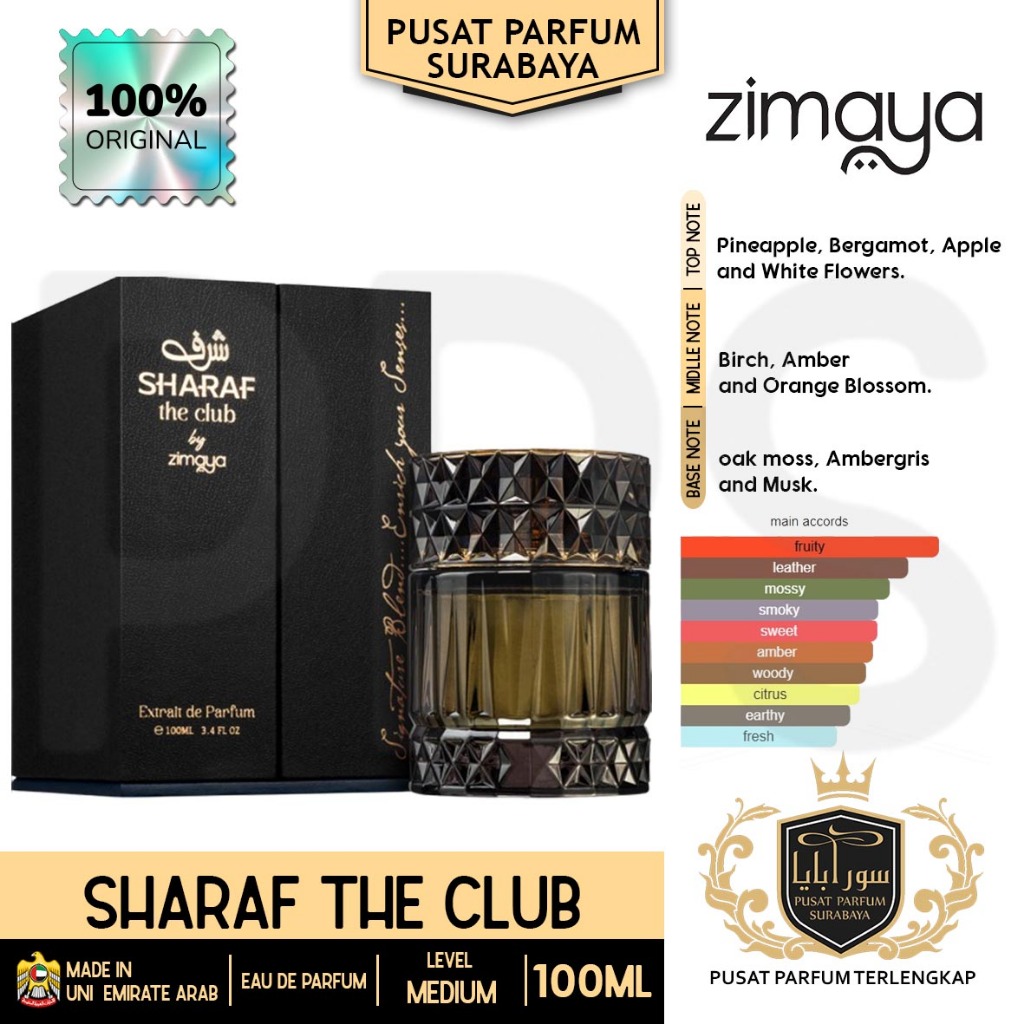 Jual Sharaf The Club Zimaya Premium Parfum Pria/Wanita/Unisex Original ...