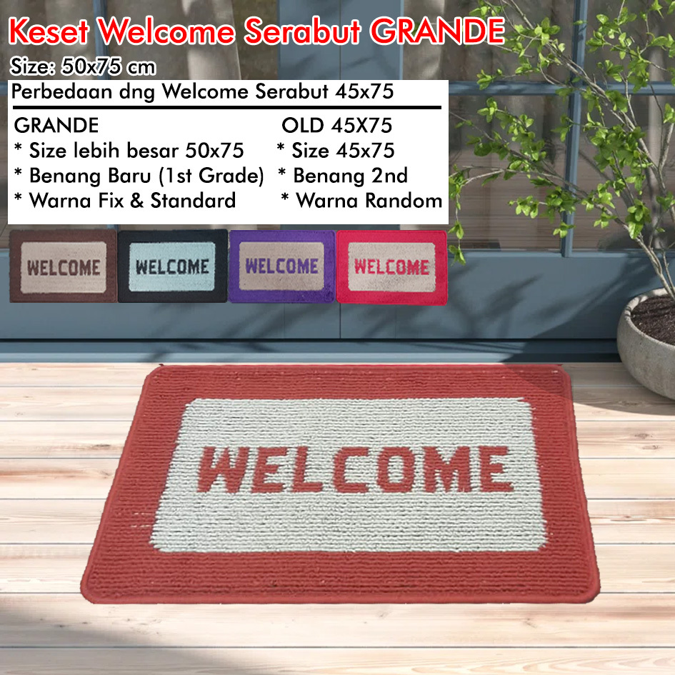 Jual KESET LANTAI WELCOME SERABUT 50X75 | Shopee Indonesia