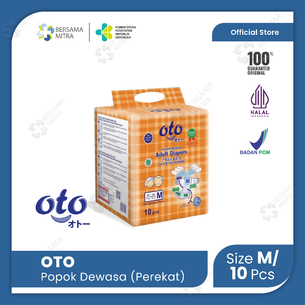 Jual OTO Diapers Adult / Popok Dewasa model Perekat ukuran M, isi 10 pcs | Shopee Indonesia