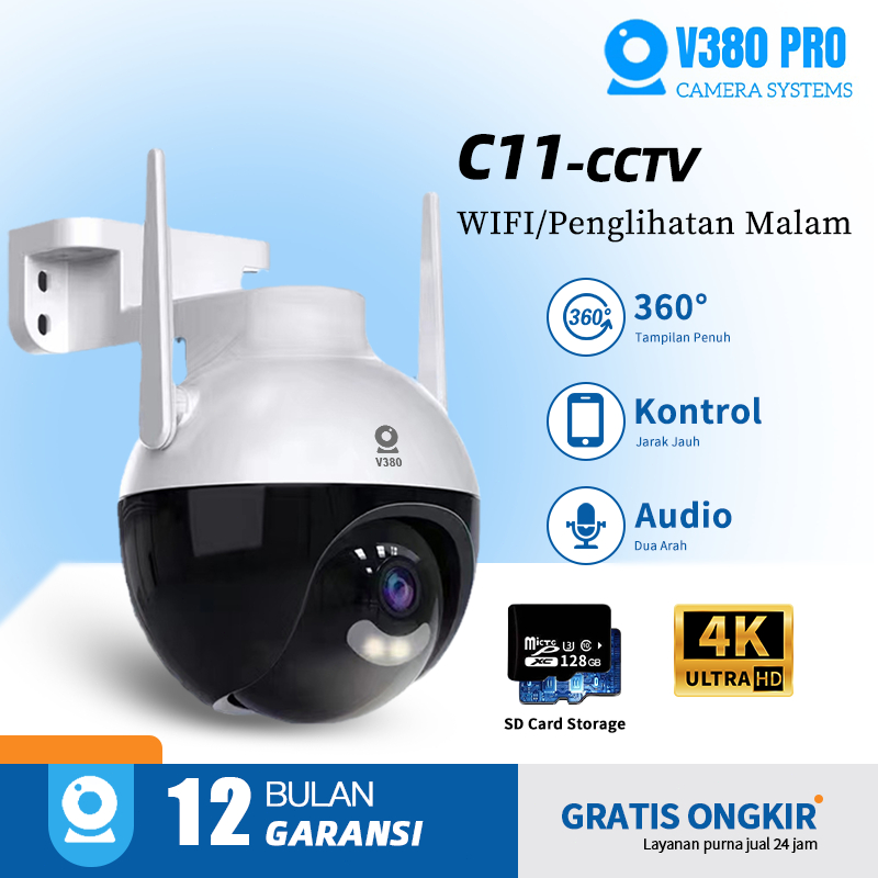 Jual GOODE Kamera CCTV Outdoor WiFi V380 HD IP Camera PTZ Kamera Jarak ...