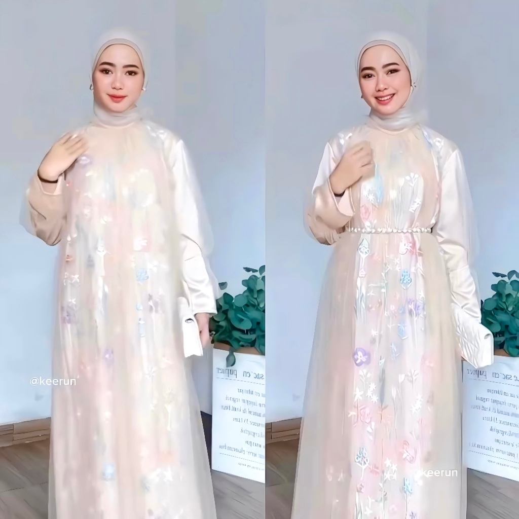 Jual Delova Wardrobe - TANIA DRESS Tile Modern Pesta Tile Premium Lace ...