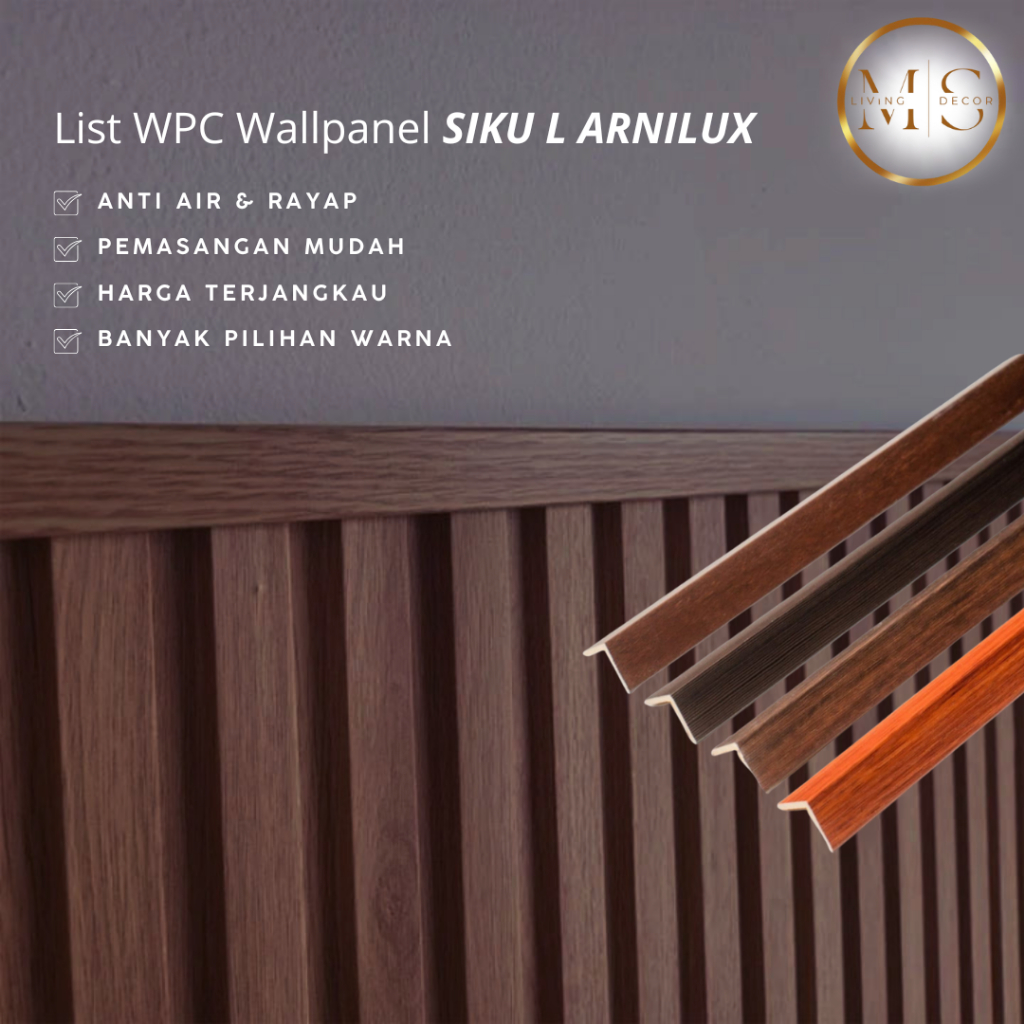 Jual LIST SUDUT SIKU L WPC WALLPANEL ARNILUX / LIST PENUTUP PANJANG ...