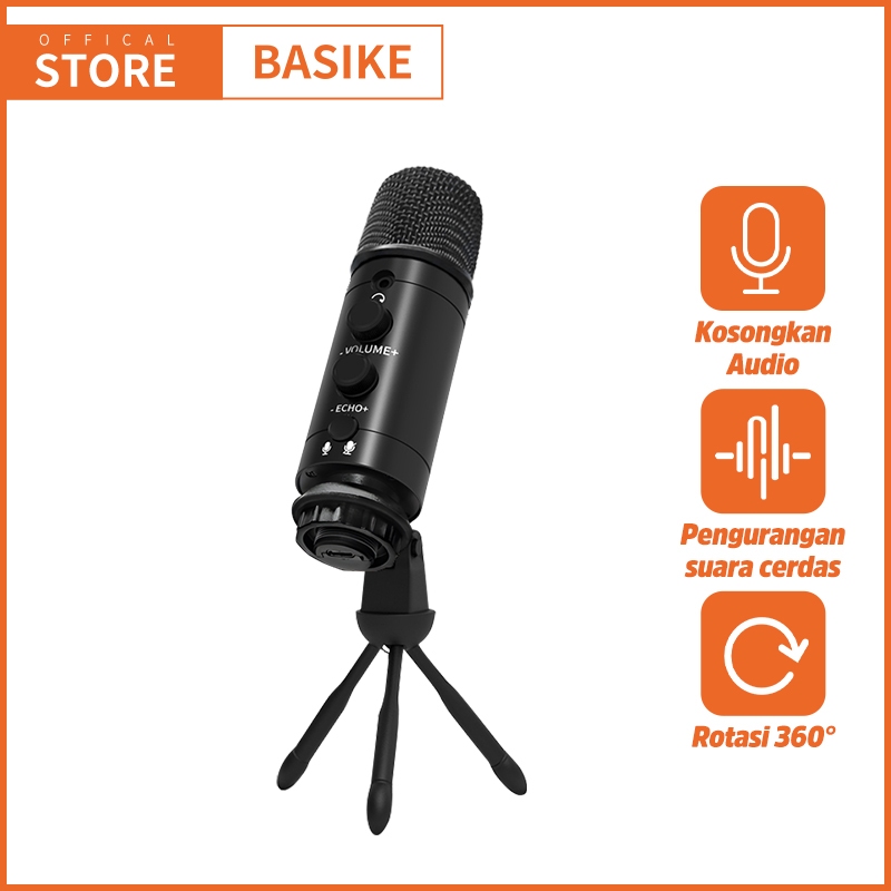 Jual BASIKE Mic Wireless Microphone Noise Reduction Mikrofon Konten ...