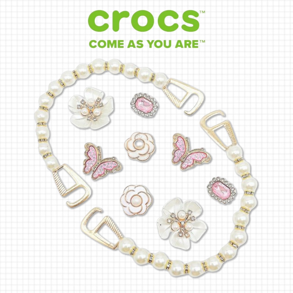 Jual Jibbitz Sandal Crocs 10 pcs Diy Original Jibbitz Pink Diamond ...