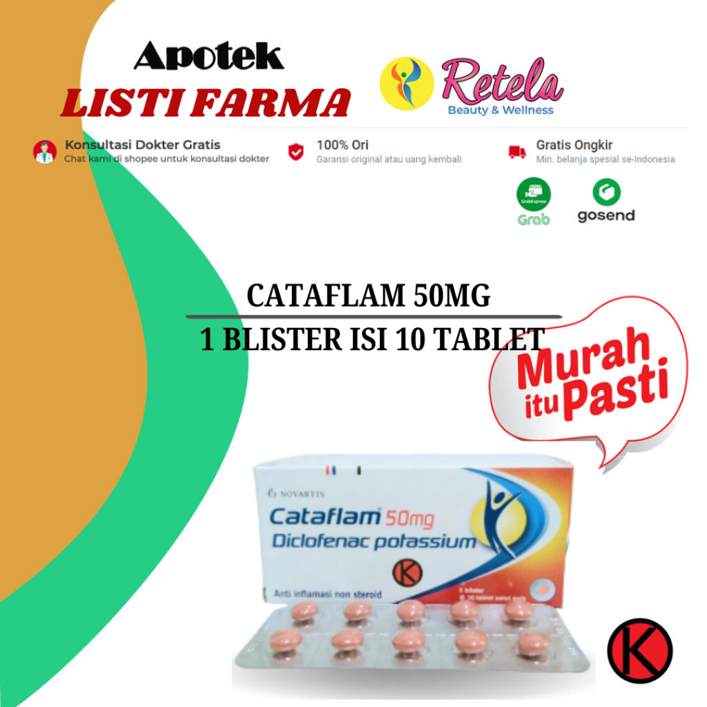 Jual CATAFLAM 50MG 1 BLISTER ISI 10 TABLET | Shopee Indonesia