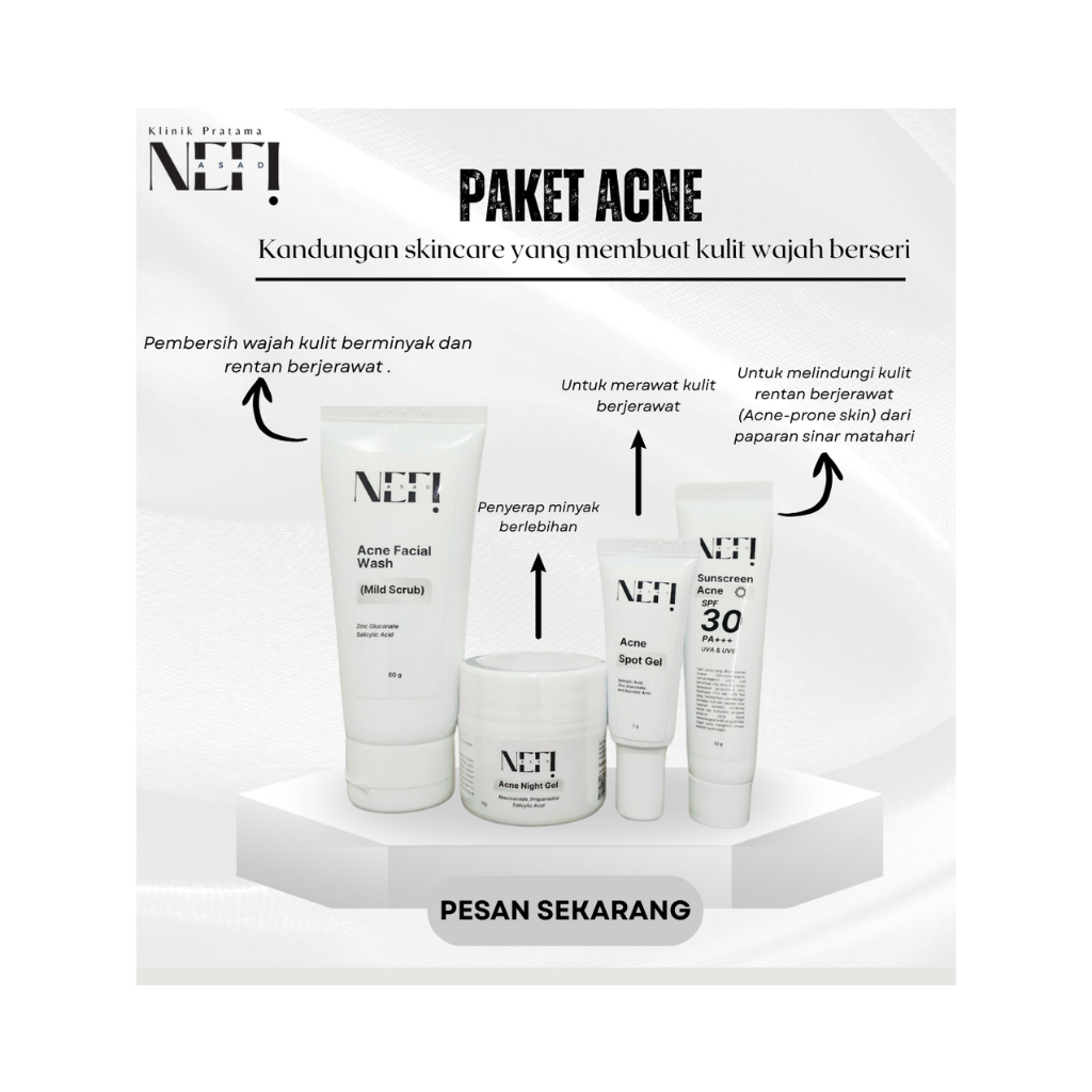 Jual Nefi Asad Acne Package - Khusus Wajah Berjerawat | Shopee Indonesia
