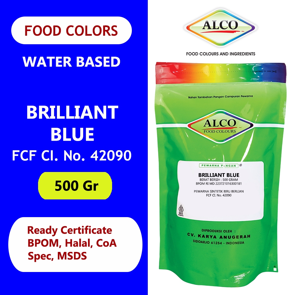 Jual Pewarna Makanan Minuman Kue Bubuk BRILLIANT BLUE CI 42090 Water ...