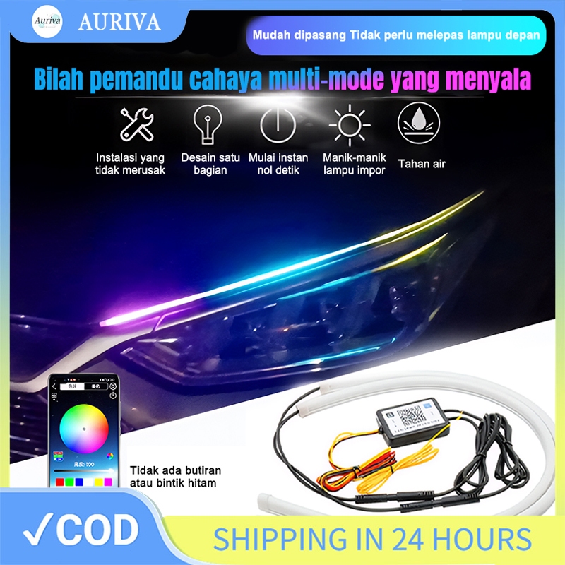 Jual Lampu LED DRL Alis Flexibel WRGB APP Bluetooth 30 60cm Welcome + RGB Matrix Mobil Motor ...