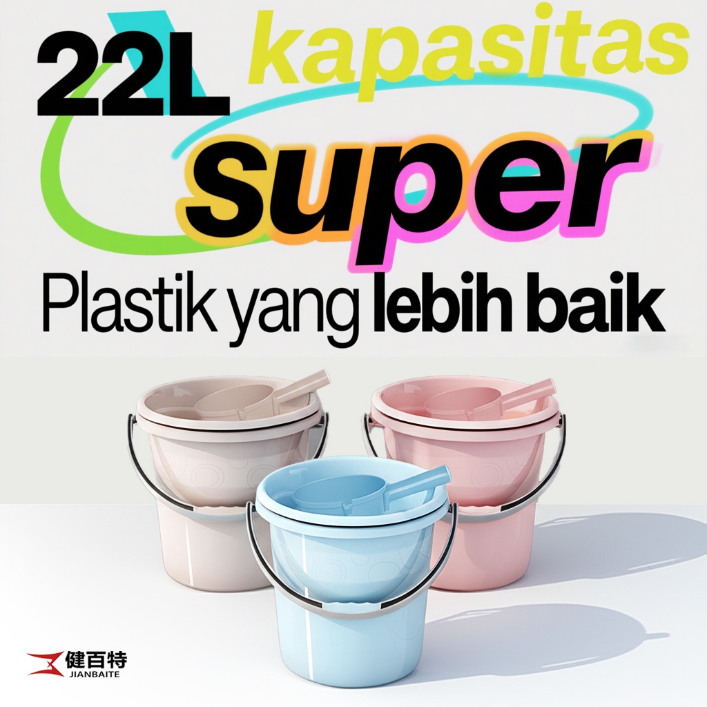 Jual jianbaite Tutup Ember Mandi 22L Anti Pecah + Gayung Set Transparan ...