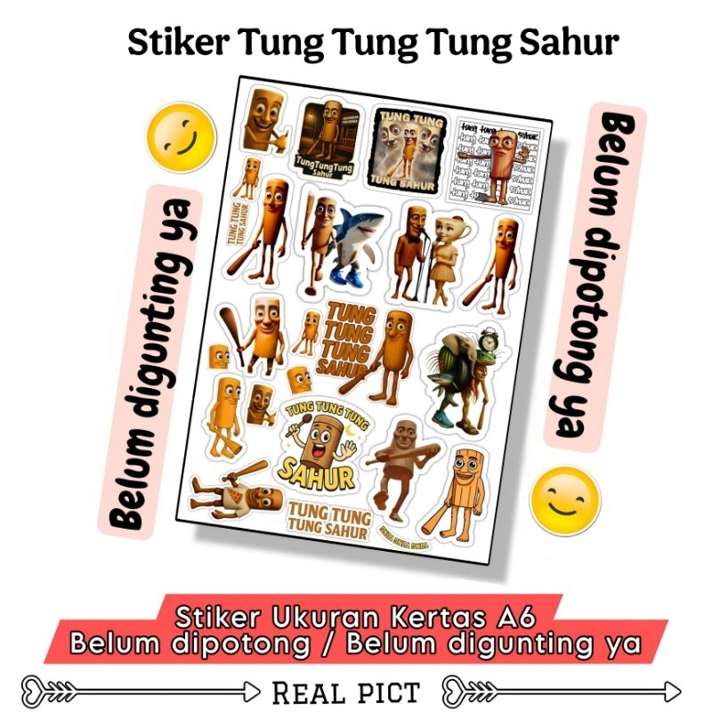 Jual STIKER TUNG TUNG TUNG SAHUR / STIKER BELUM DIPOTONG BAHAN VINYL ...